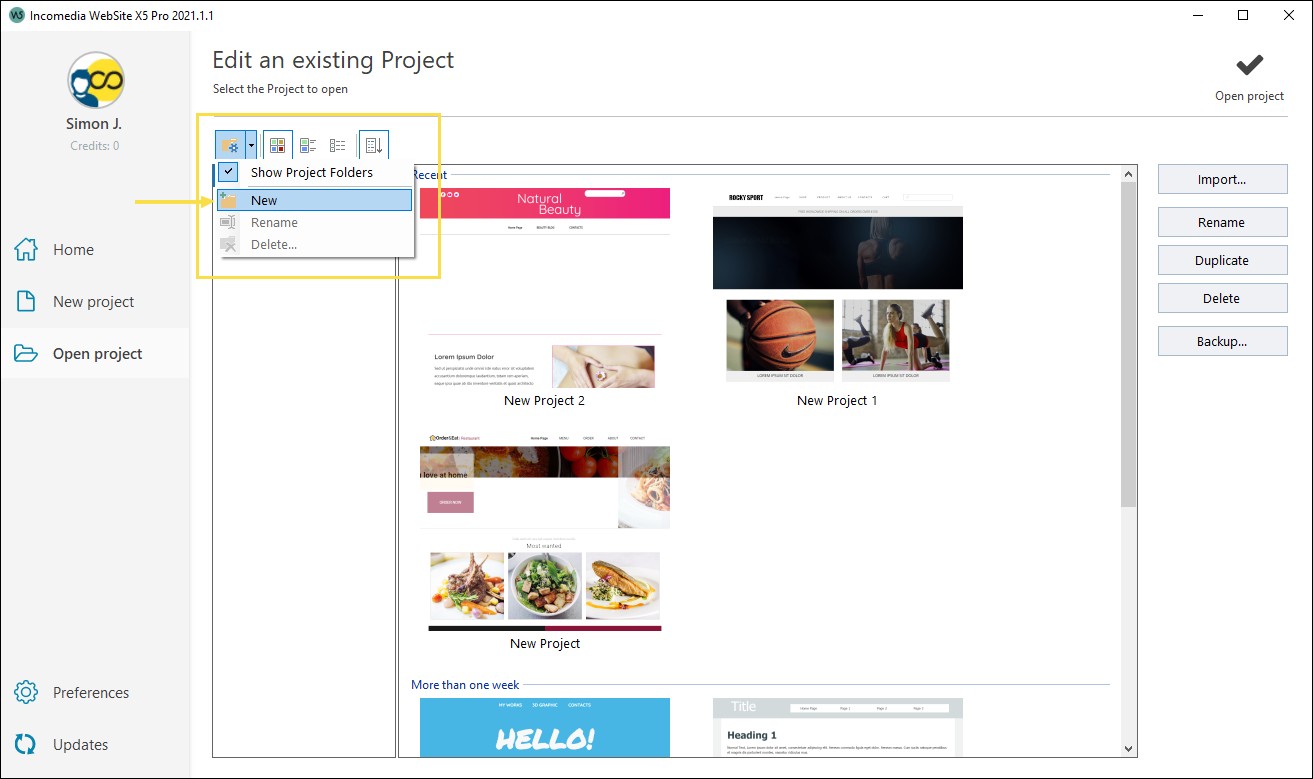 How to manage the Project Folder : WebSite X5 Guide