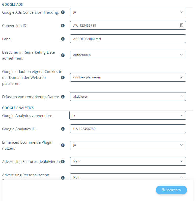 Dokumentation Google Tracking : WebStollen Helpdesk