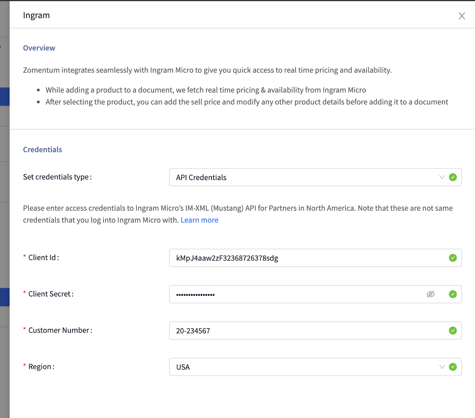 Ingram Integration : Support