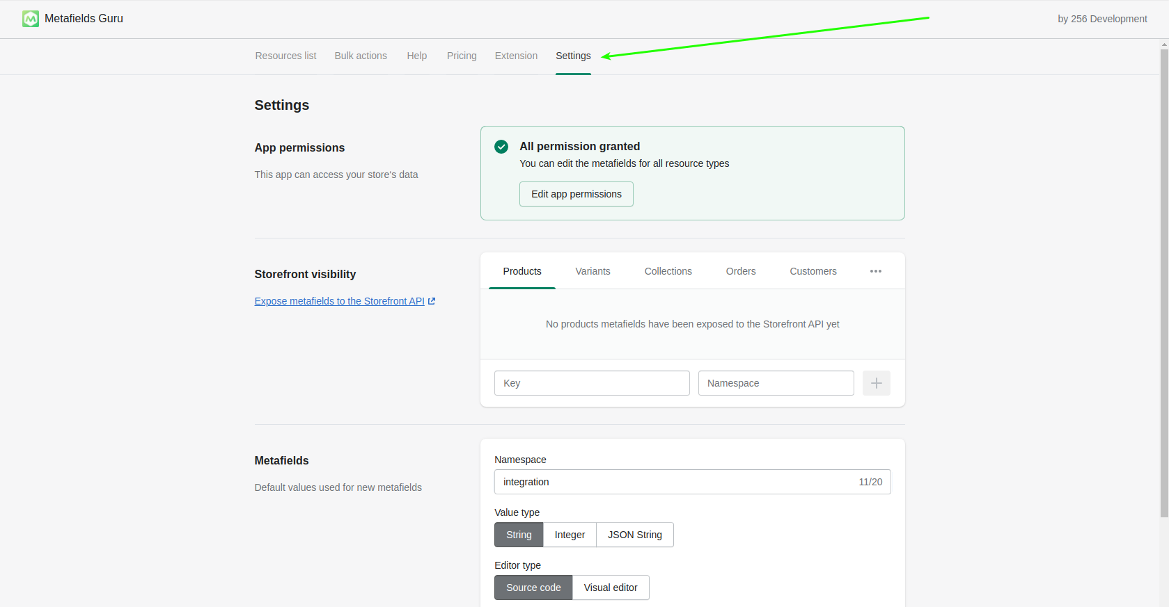 How to expose metafields to the Storefront API : 256 Development