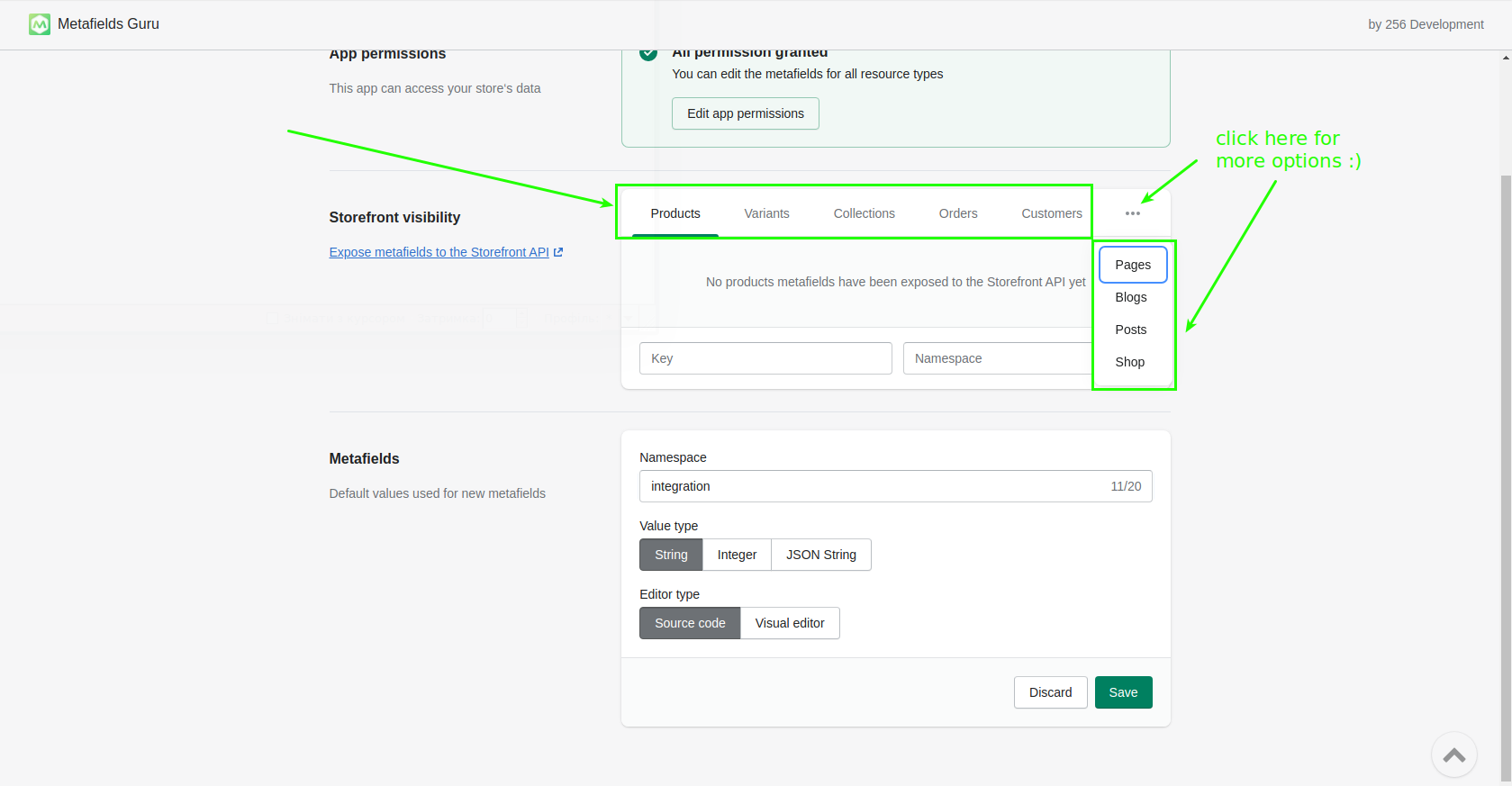How to expose metafields to the Storefront API : 256 Development