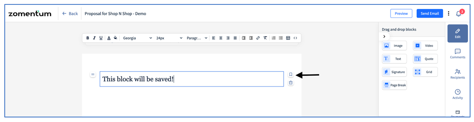 Blocks & Document Settings : Support