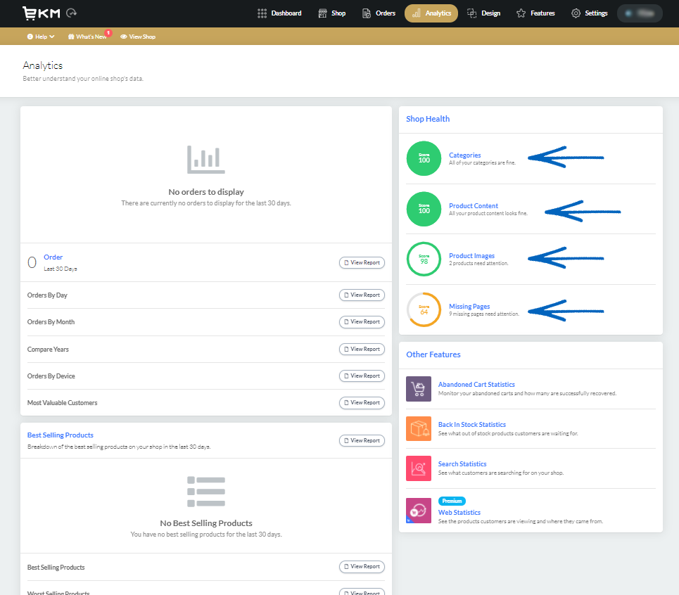 Analytics on your EKM online shop : EKM