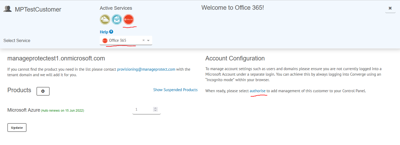 Converge | Microsoft 365 Consent | Support | Manage Protect : Manage ...