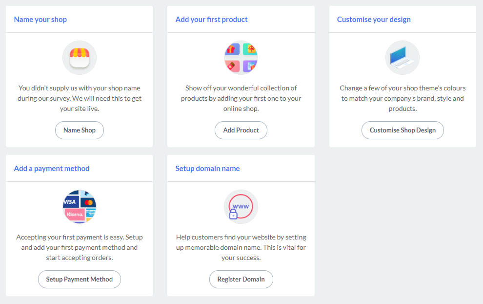 Your EKM online shop Dashboard : EKM
