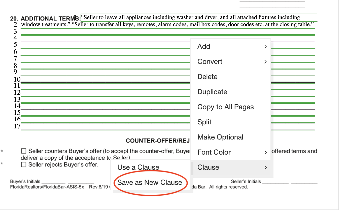 Documents: Using Clauses Within your Documents : TotalBrokerage