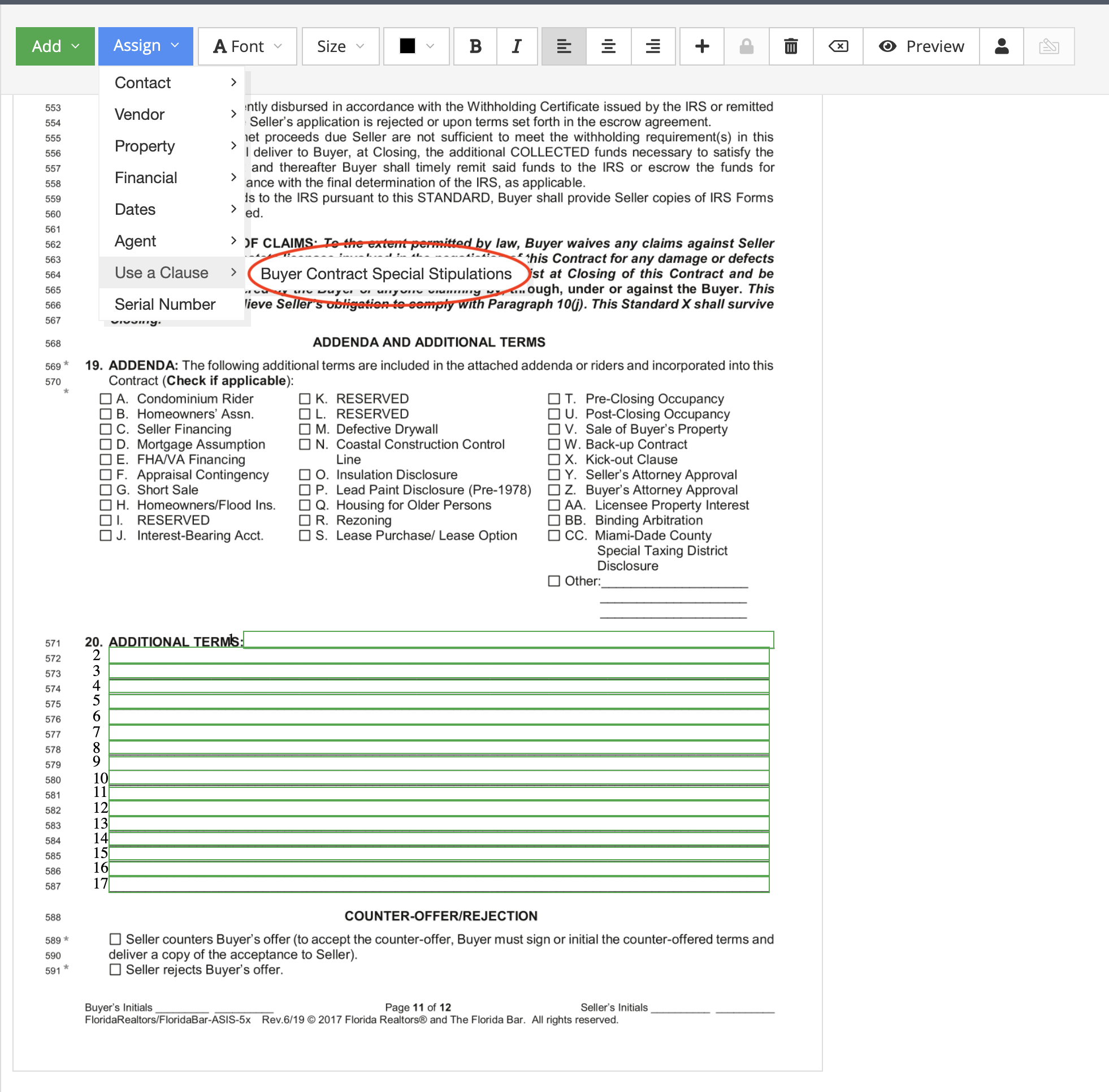 Documents: Using Clauses Within your Documents : TotalBrokerage