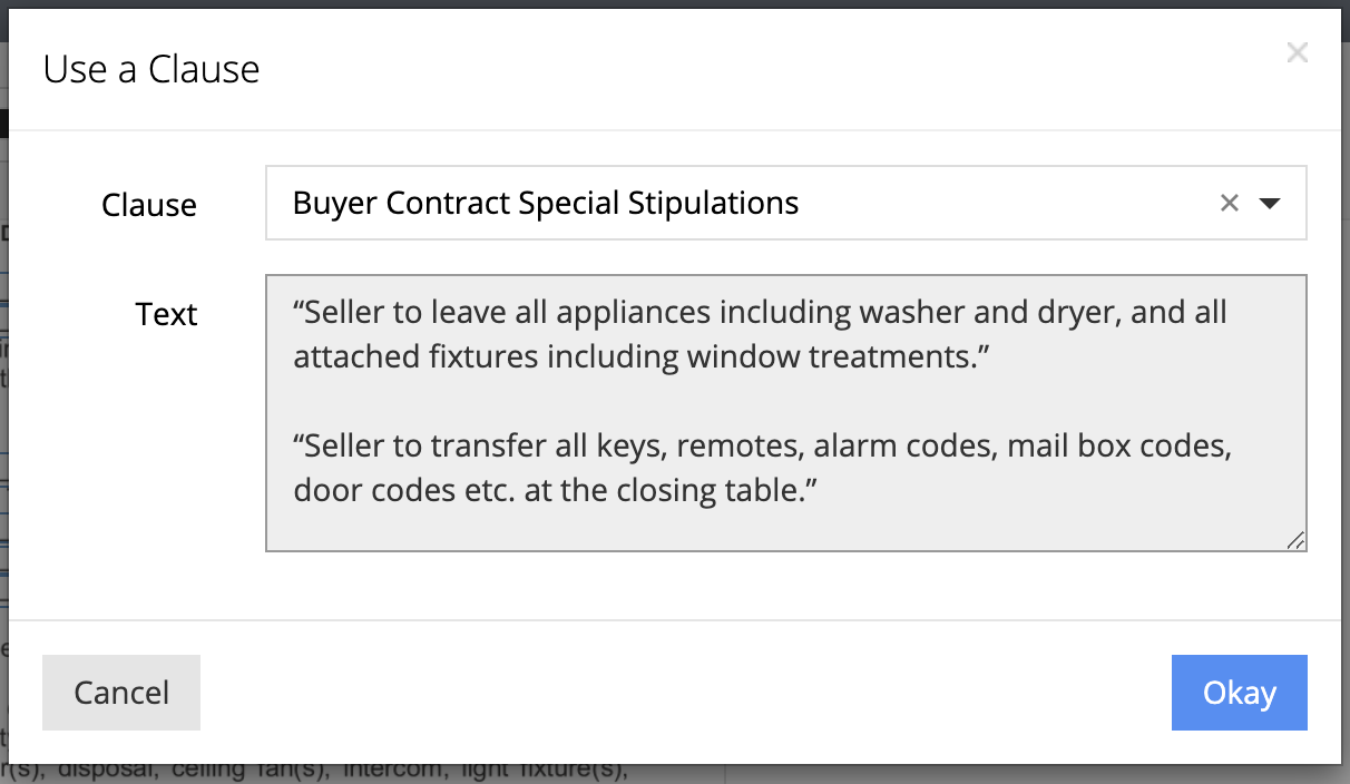 Documents: Using Clauses Within your Documents : TotalBrokerage