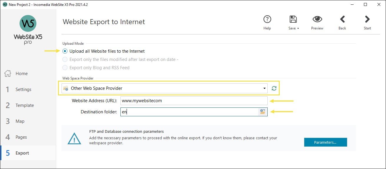 How to export your website using an external Hosting provider : WebSite ...