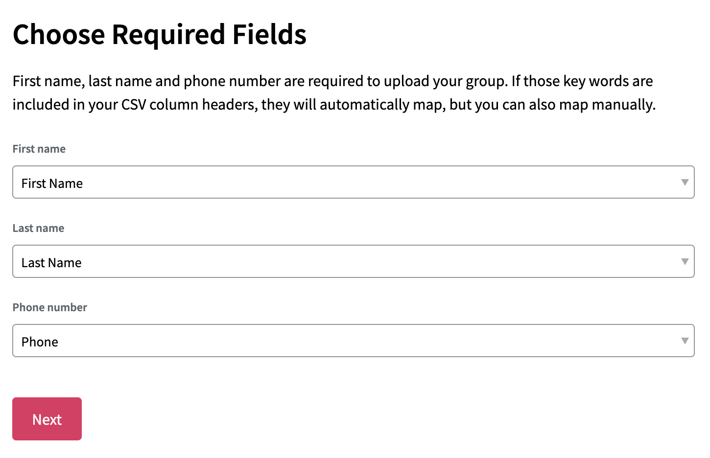 Required Fields : Help Center