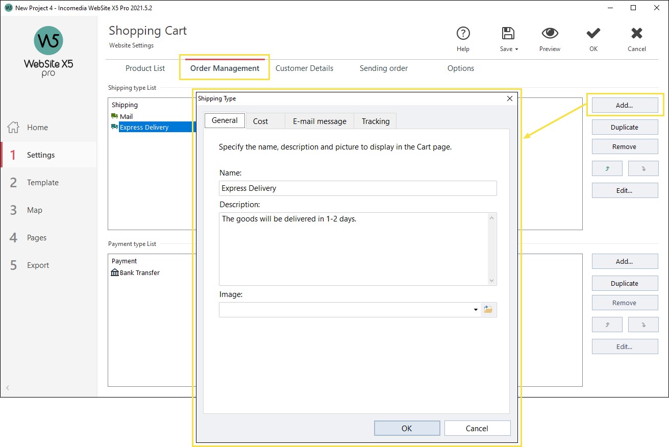 How to define shipping methods for your store : WebSite X5 Guide
