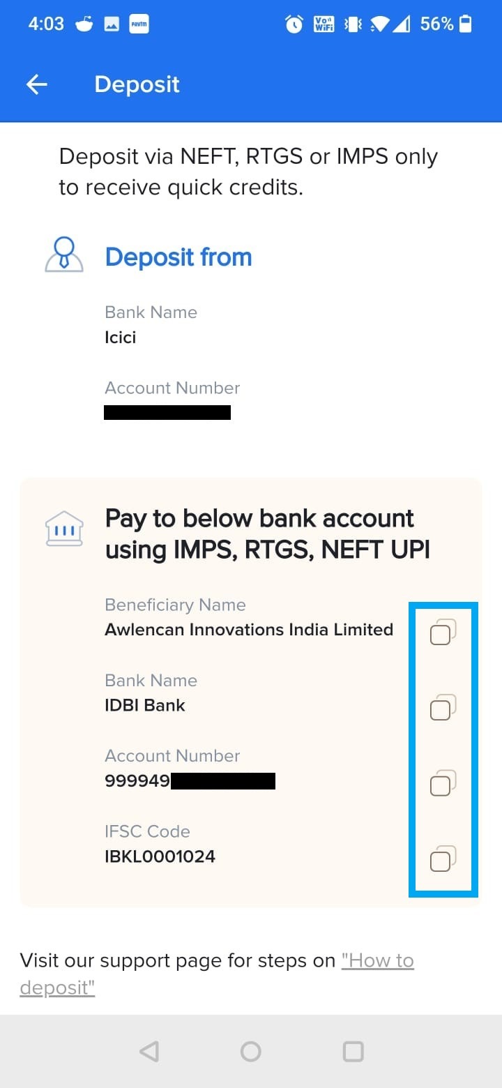 How to deposit fiat currency (India) : ZebPay