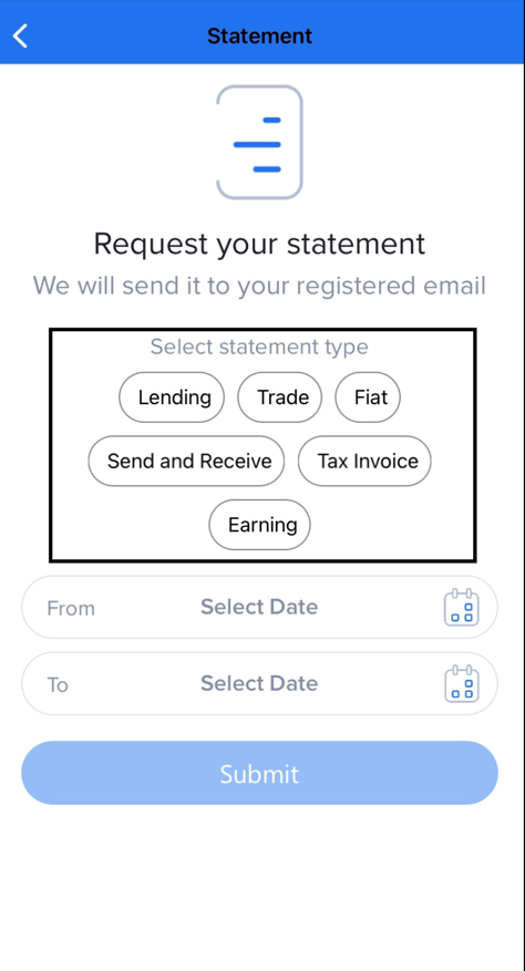 Get your statement : ZebPay