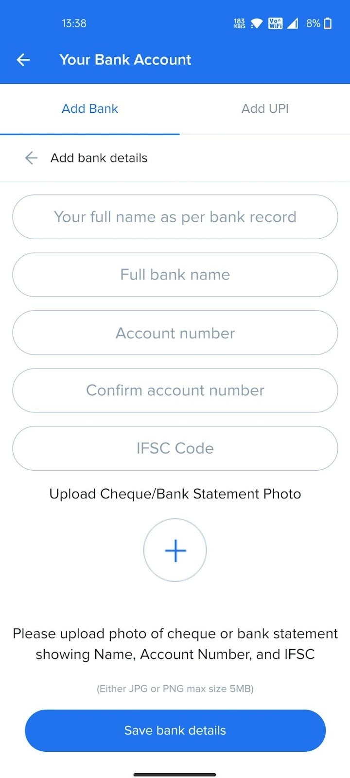 Signing up with us (India) : ZebPay