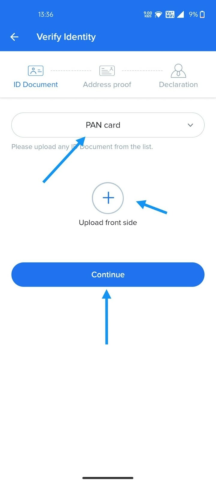 Signing up with us (India) : ZebPay