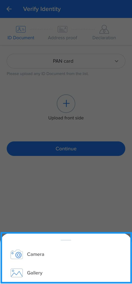 Signing up with us (India) : ZebPay