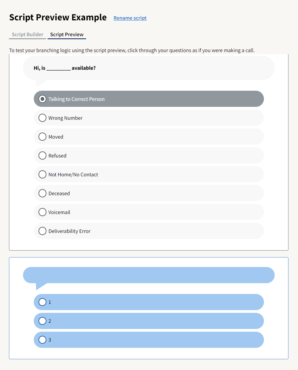 Script Previewing in ThruTalk : Help Center