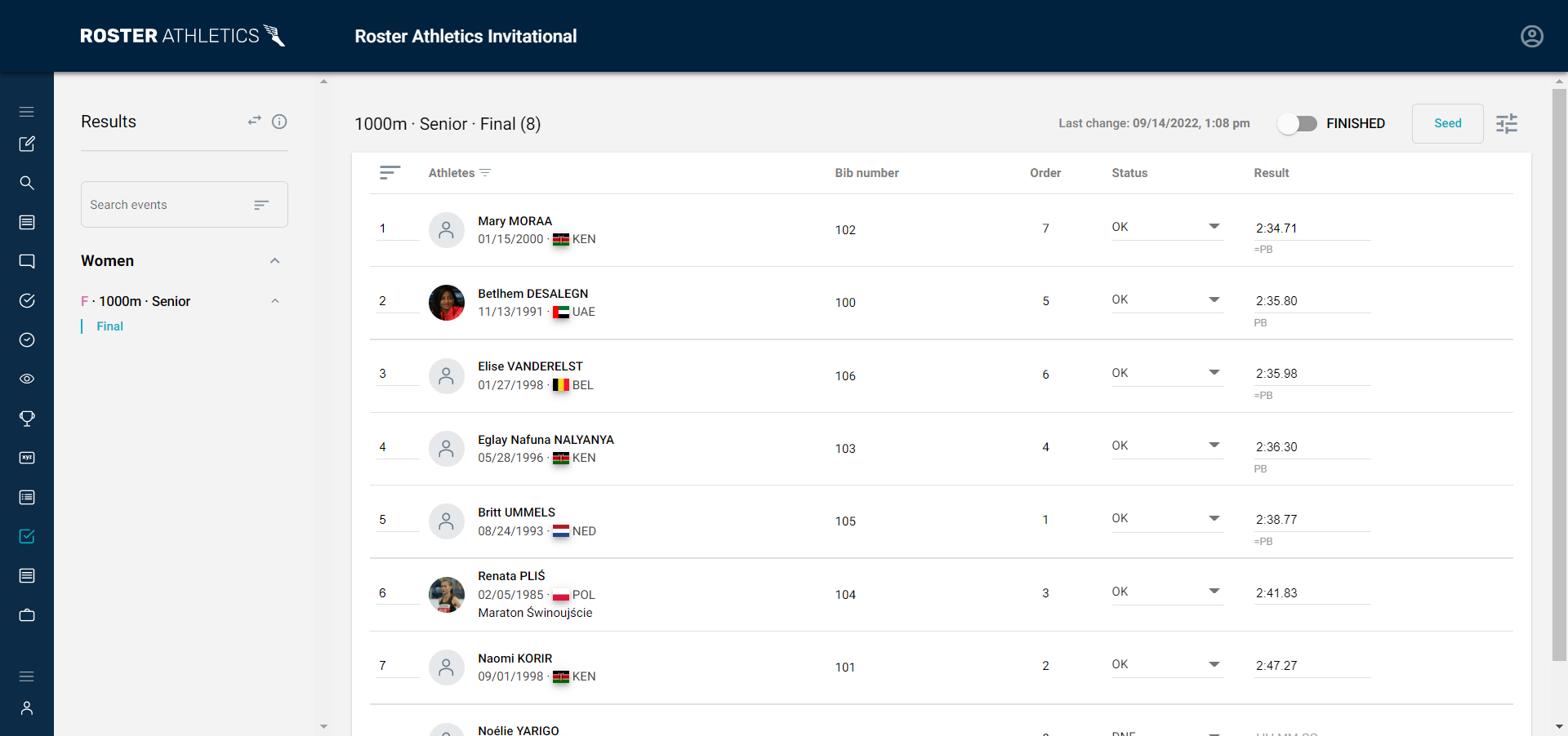 TimeTronics Argus integration : Roster Athletics
