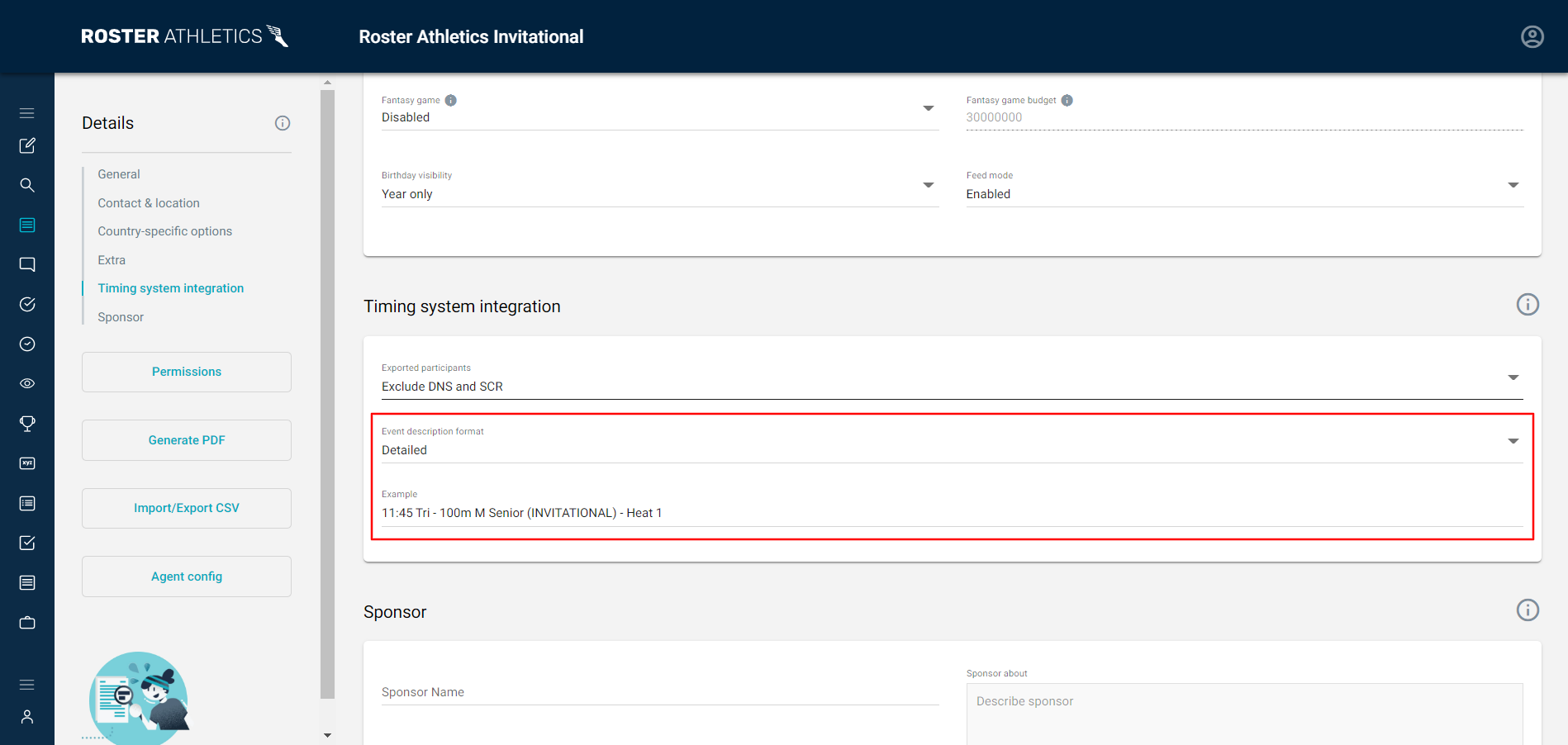 FinishLynx integration : Roster Athletics