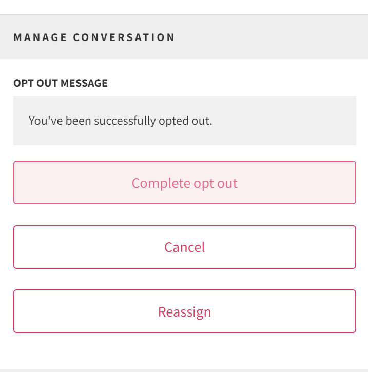 Global Opt Out Message : Help Center
