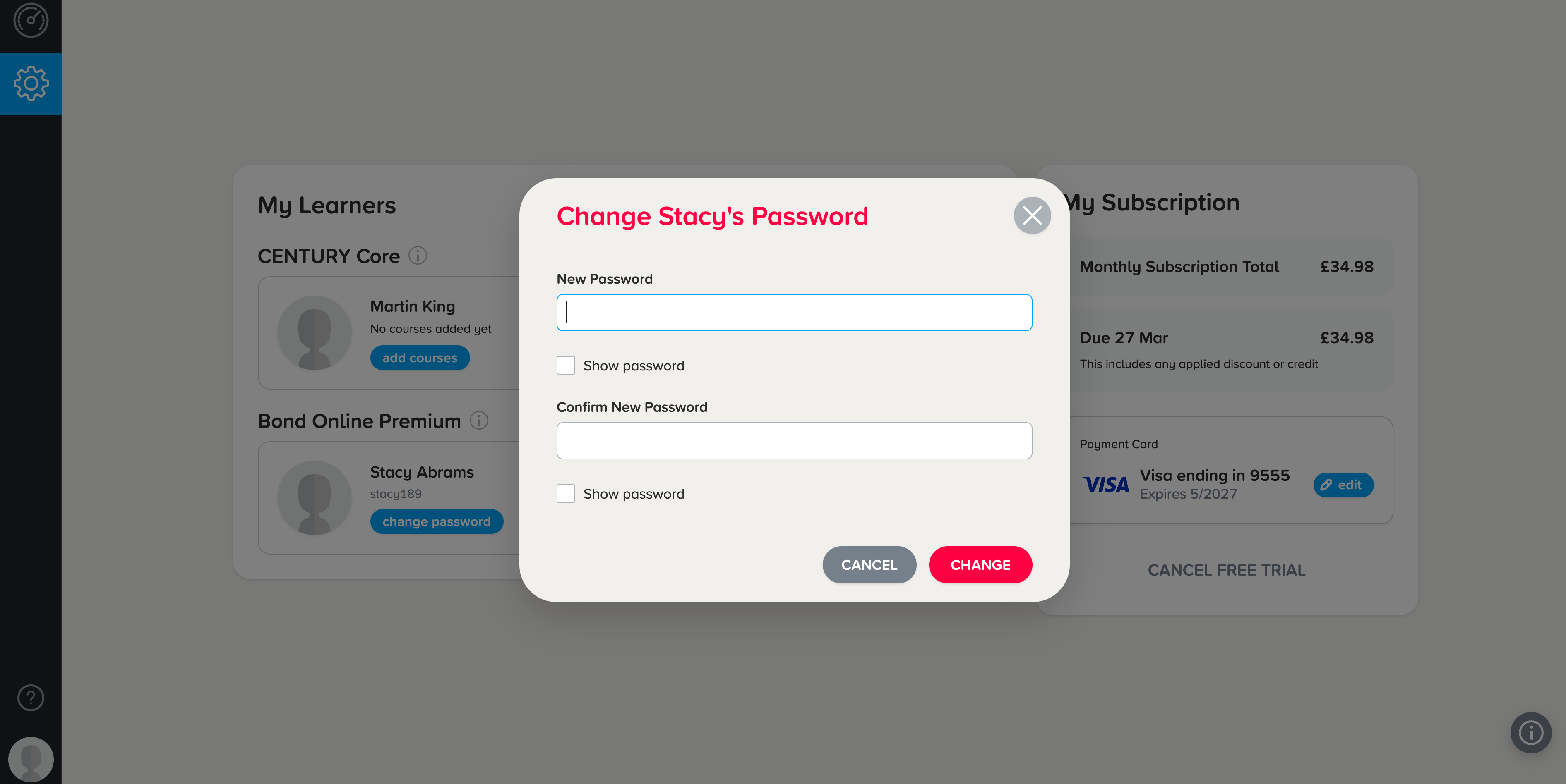 How do I reset my learner's password? : Century Home Learning Help Portal