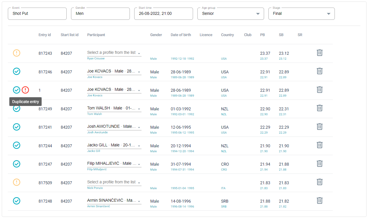 Add athletes from a CSV file : Roster Athletics