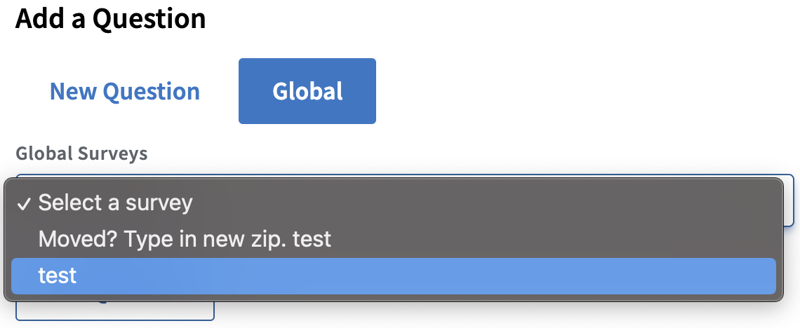 Global Survey Questions : Help Center