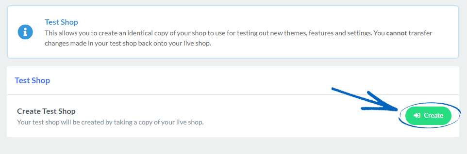 Using your Test Shop : EKM