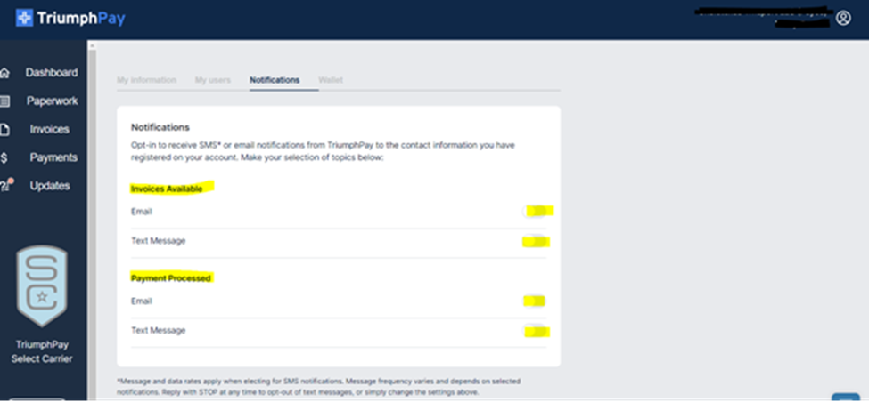 ¿Cómo Puedo Inscribirme para Recibir Notificaciones? : TriumphPay