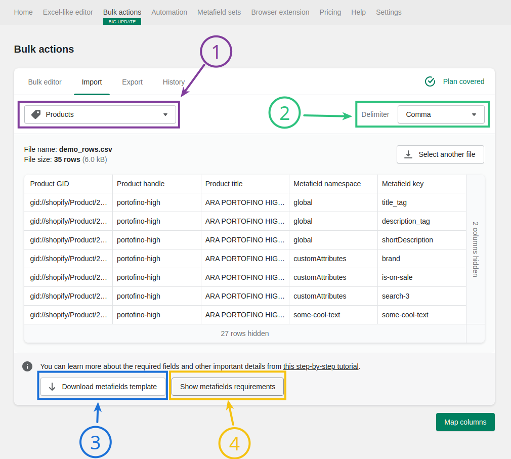 How do I import metafields from a CSV file? : 256 Development