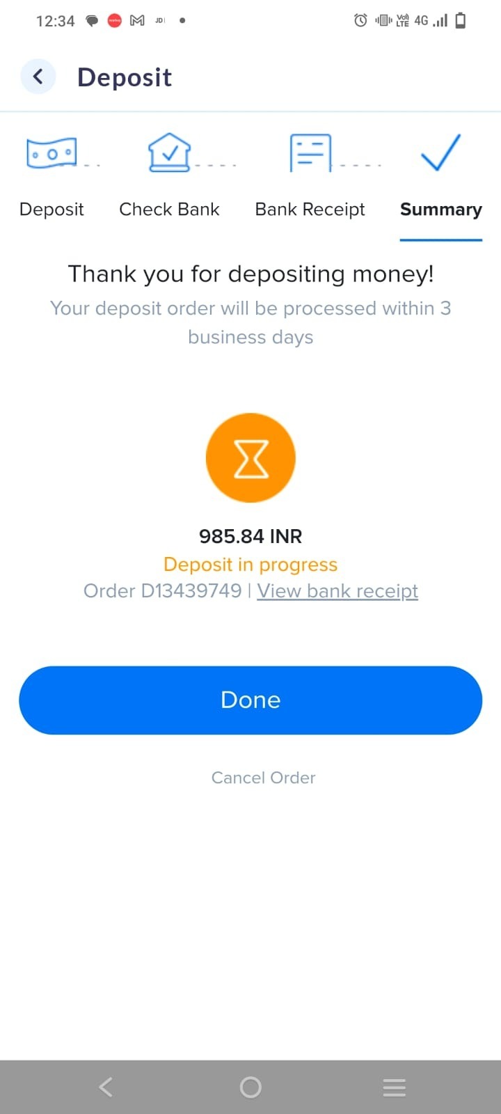 How to deposit fiat currency (India) : ZebPay