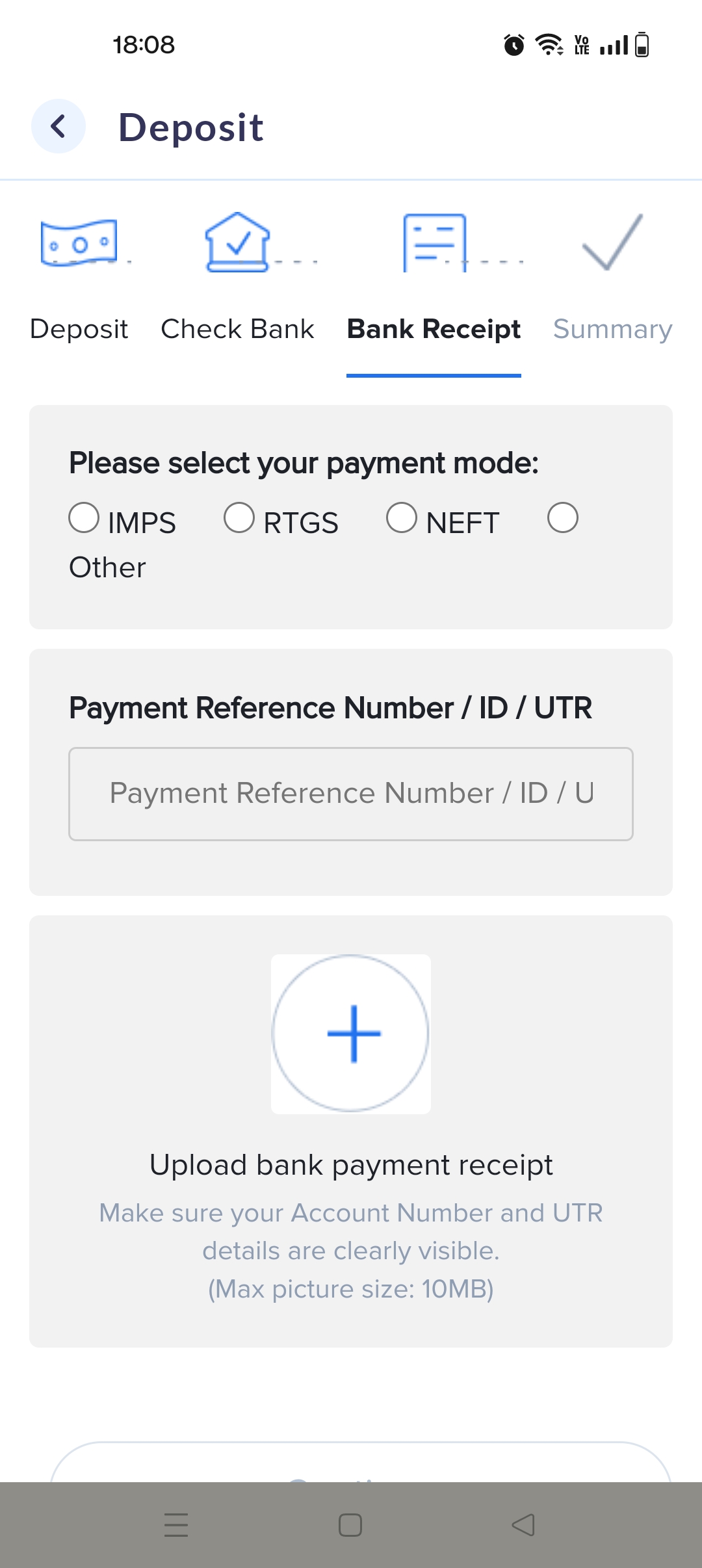 How to deposit fiat currency (India) : ZebPay