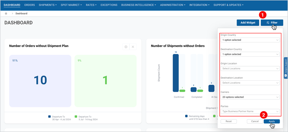 Dashboard : Support Center