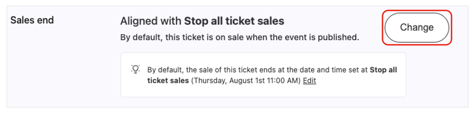 How to set the ticket sales period : Help organizer