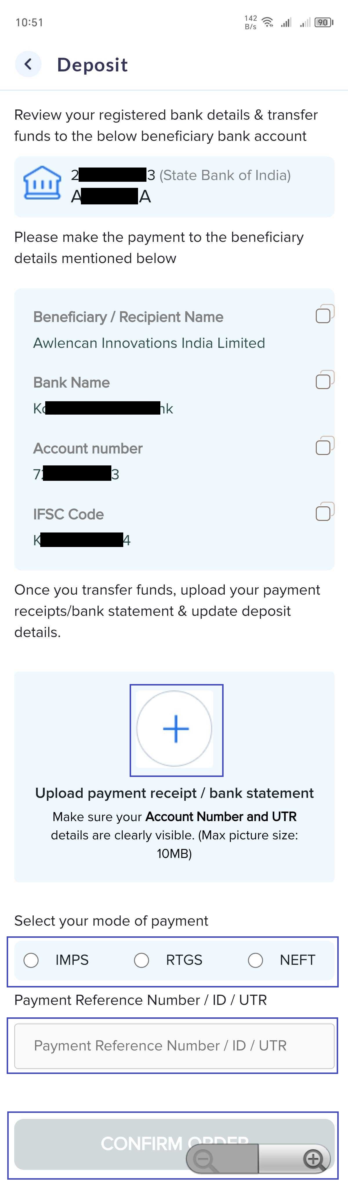 How to deposit fiat currency (India) : ZebPay