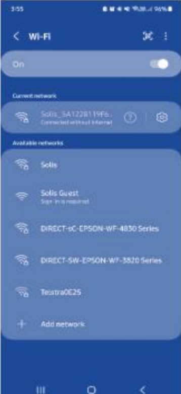 Solis WIFI Configuration : Service Center