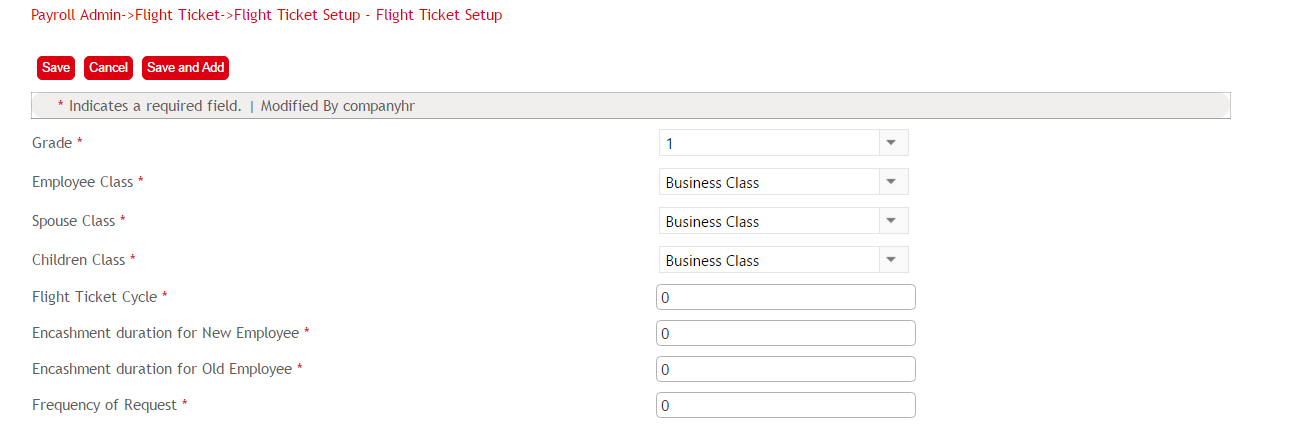 Flight Ticket Setup : gulfHR Support Portal