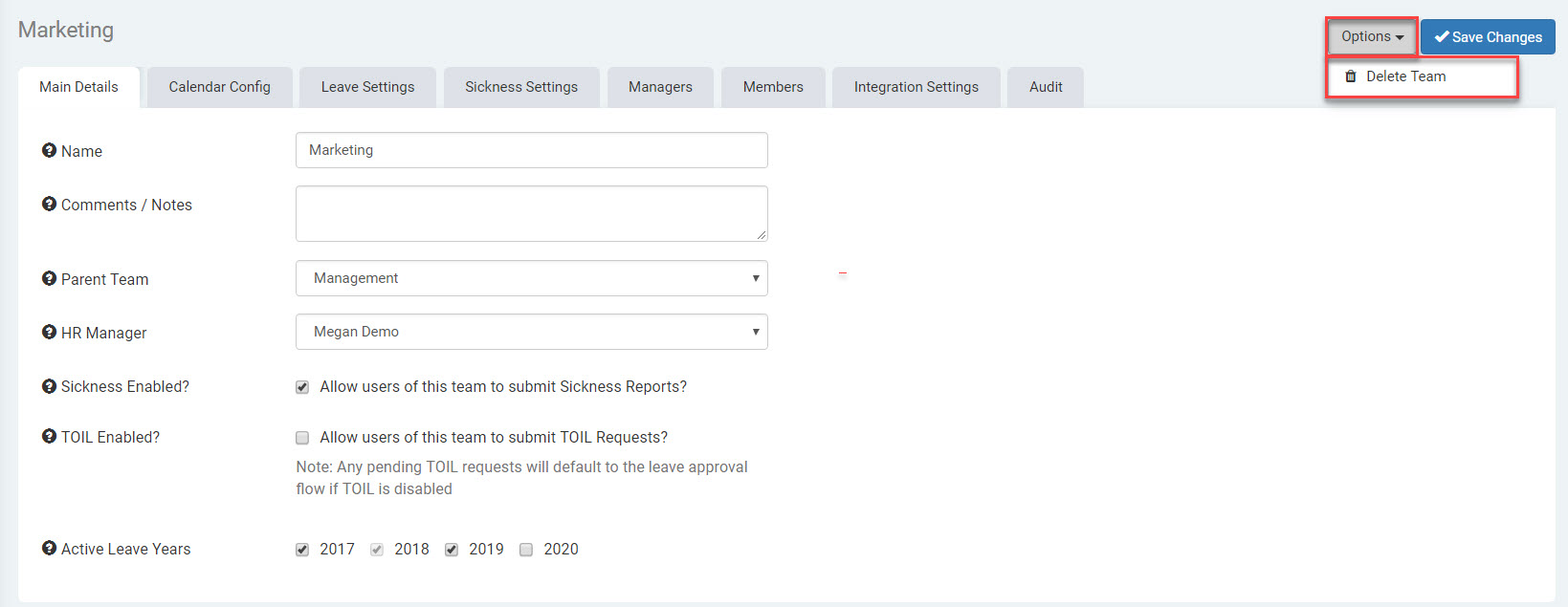 Deleting users and teams : Support