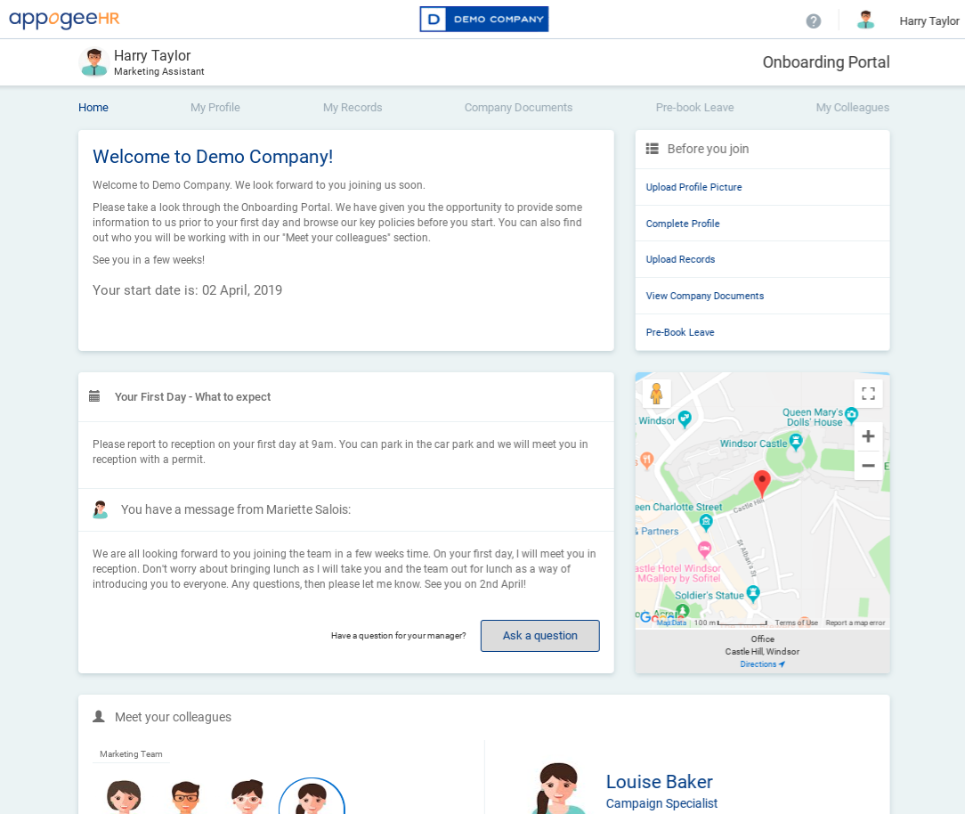 Using the Onboarding Portal (Joiners) : Support