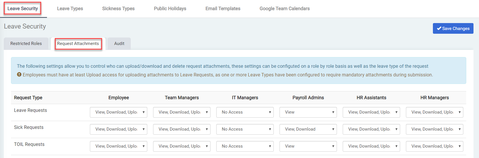 Request Attachments : Support
