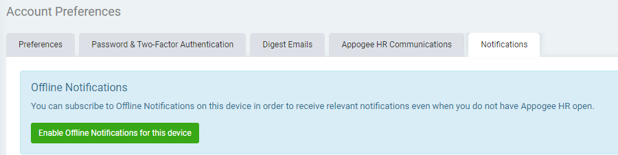 Offline Notifications : Support