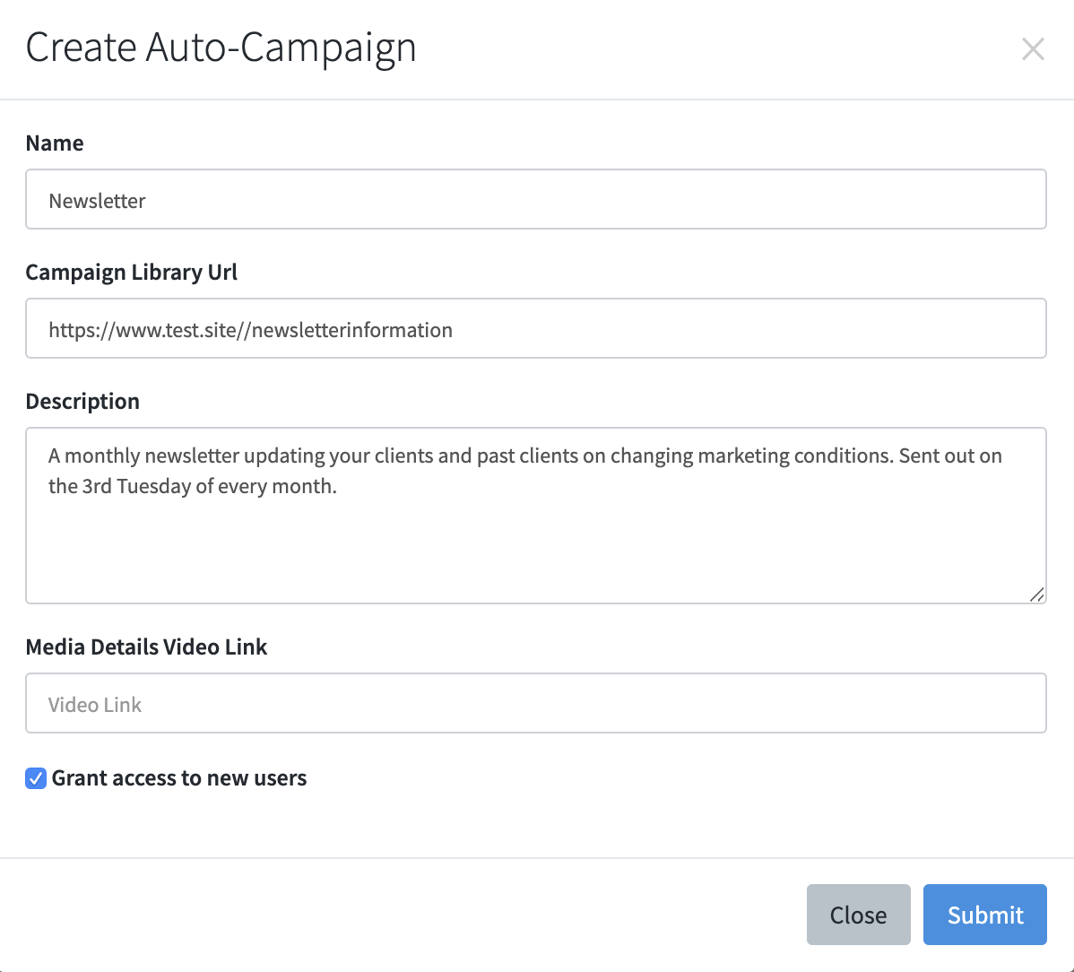 How to Create Auto Campaigns: Step 1 of 2 : TE Admin Help Center