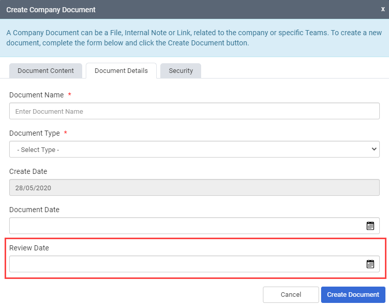 Docs & Records - Reviews & Versions : Support