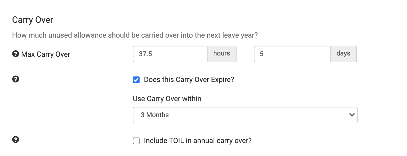 What is Carry Over? : Support