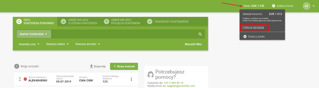 Jak doładować saldo? : Avantida Community Support