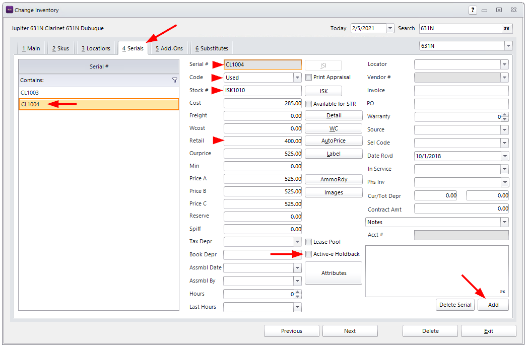 Serialized Inventory