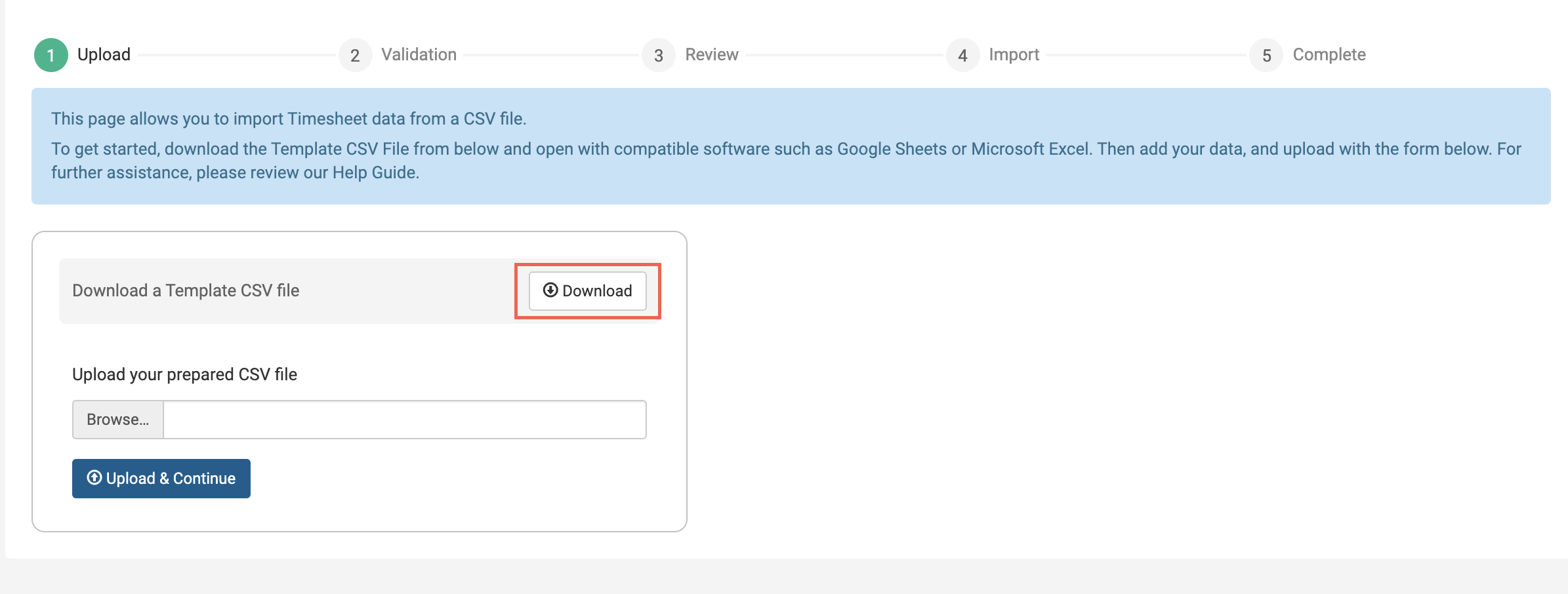 Csv Import Project Data Support