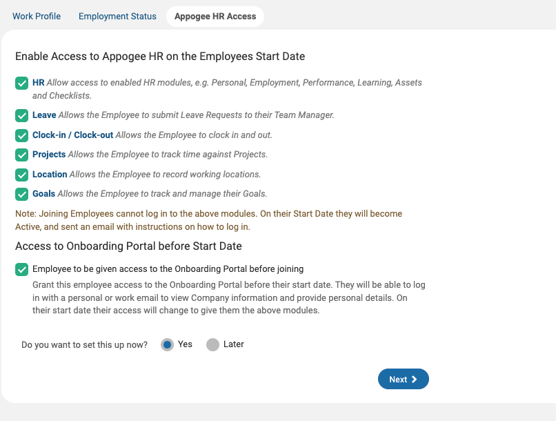 Adding New Employees : Support