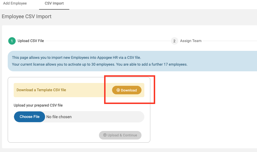 Adding New Employees : Support