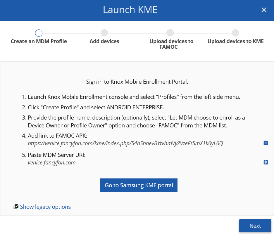 KME - KNOX Mobile Enrollment Guide : Famoc Support Center